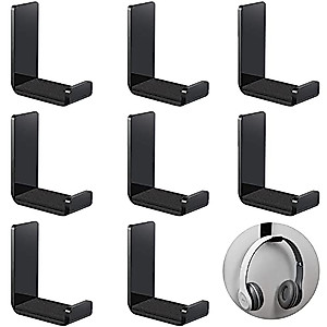 8 Pcs Headphone Hanger Wall Headphone Hook Holder with Adhesive Glues Headset Wall Mount Headphone Stand for General Purpose Game Headphones