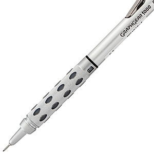 Pentel GraphGear 1000 Mechanical Pencil, (0.5mm), Black Barrel, 1 Each (PG1015A), Metallic Grey