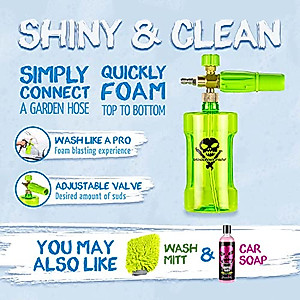 Pilot/Bully Voodoo Ride VR77FC Power Pressure Washer Foam Cannon Gun with Adjustable Sprayer and Soap Intake Valve for High Pressure Washing | 32oz Fluid Bottle, 1/4" Quick Connect, Soap Control Knob