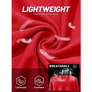 TACVASEN Women's Athletic Shirts Red Quarter Zip Pullover Womens UV Protection Shirts Rash Guard for Women Quick Dry, L