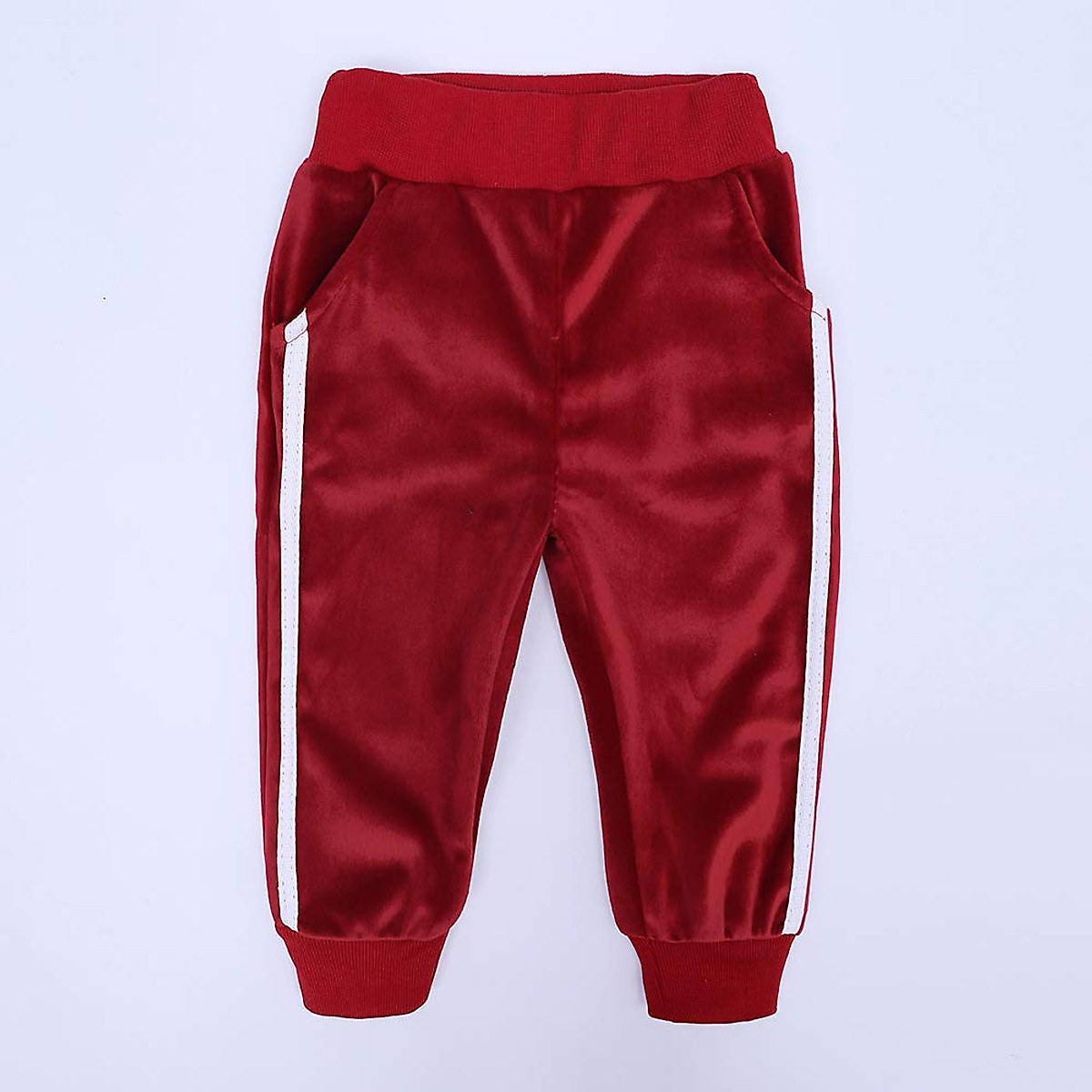 MYGBCPJS Boys Girls 2 Pcs Velvet Sweat Suit Outfits Toddler Kids Long Sleeve Pullover Hoodie + Elastic Waist Sweatpants Set