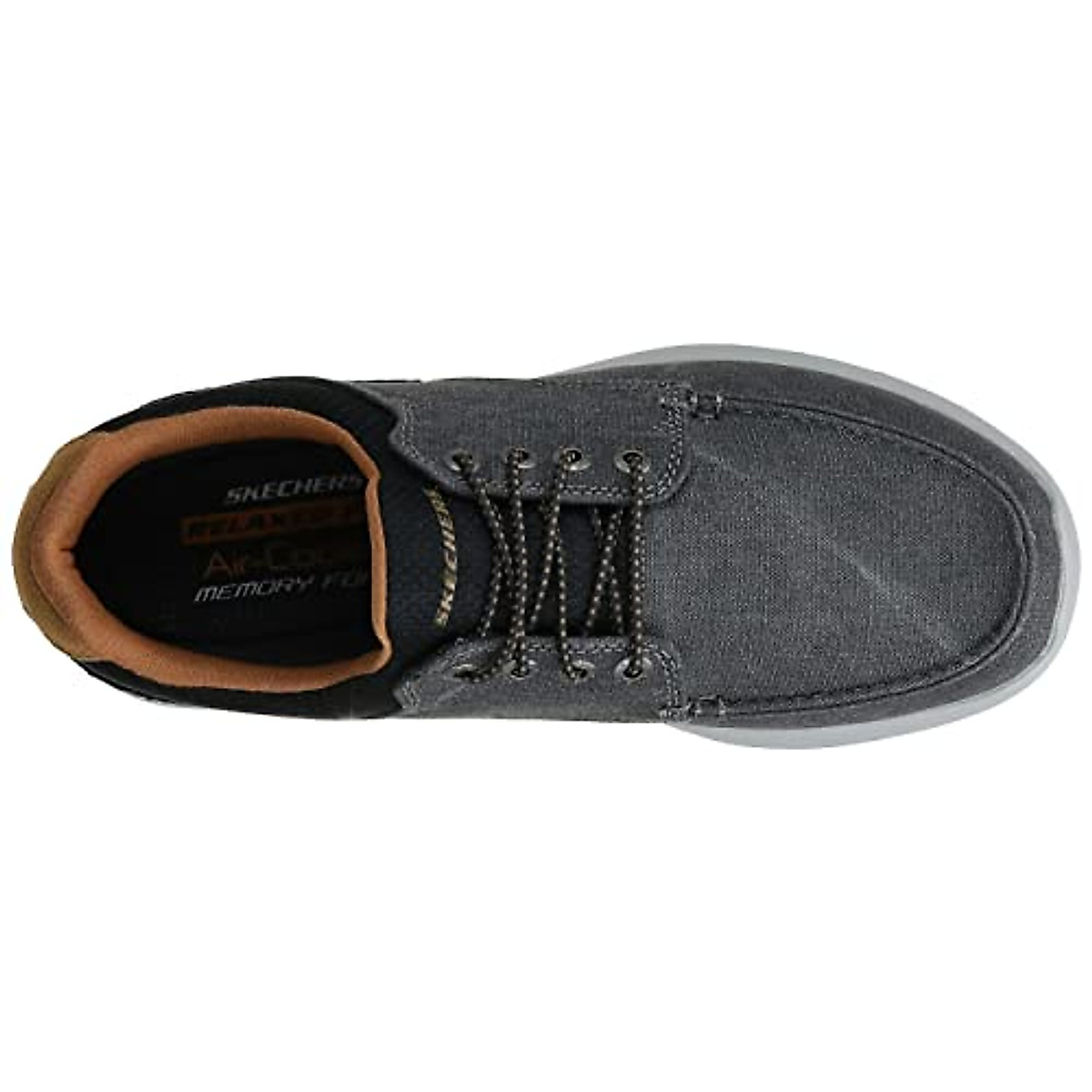 Skechers Men's Relaxed Fit-Elent-Mosen Boat Shoe, Black, 9.5 M US