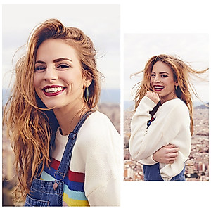 Magitaco 8 Pairs Clip On Hoop Earrings Stainless Steel Clip On Earrings for Women Fake Hoop Earrings Spring Hoop Earrings For Non-Pierced Ears Gold+Silver