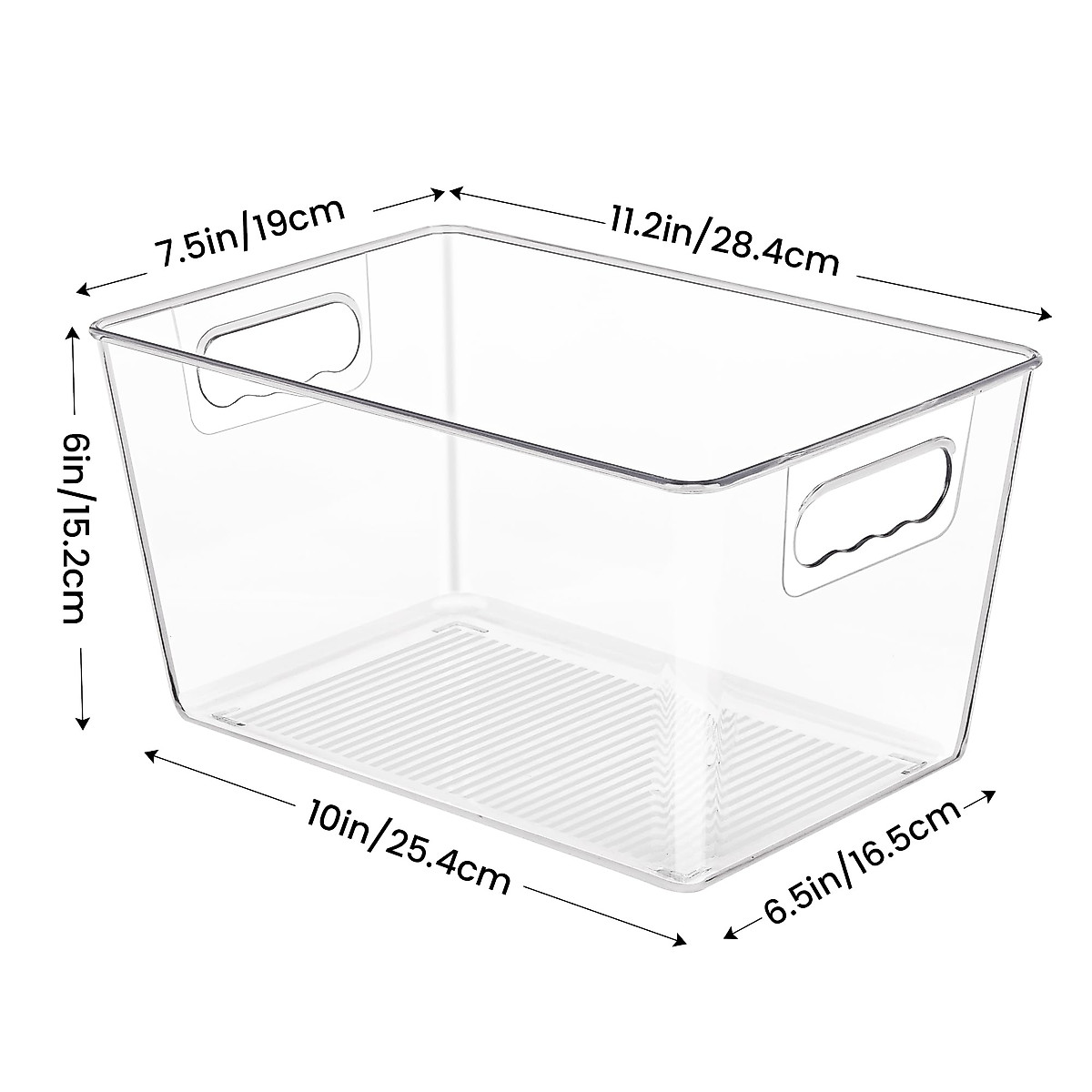 YIHONG Clear Plastic Storage Bins, 8 Pack Pantry Organizer Bins with Handle for Kitchen, Freezer,Cabinet,Closet Organization and Storage