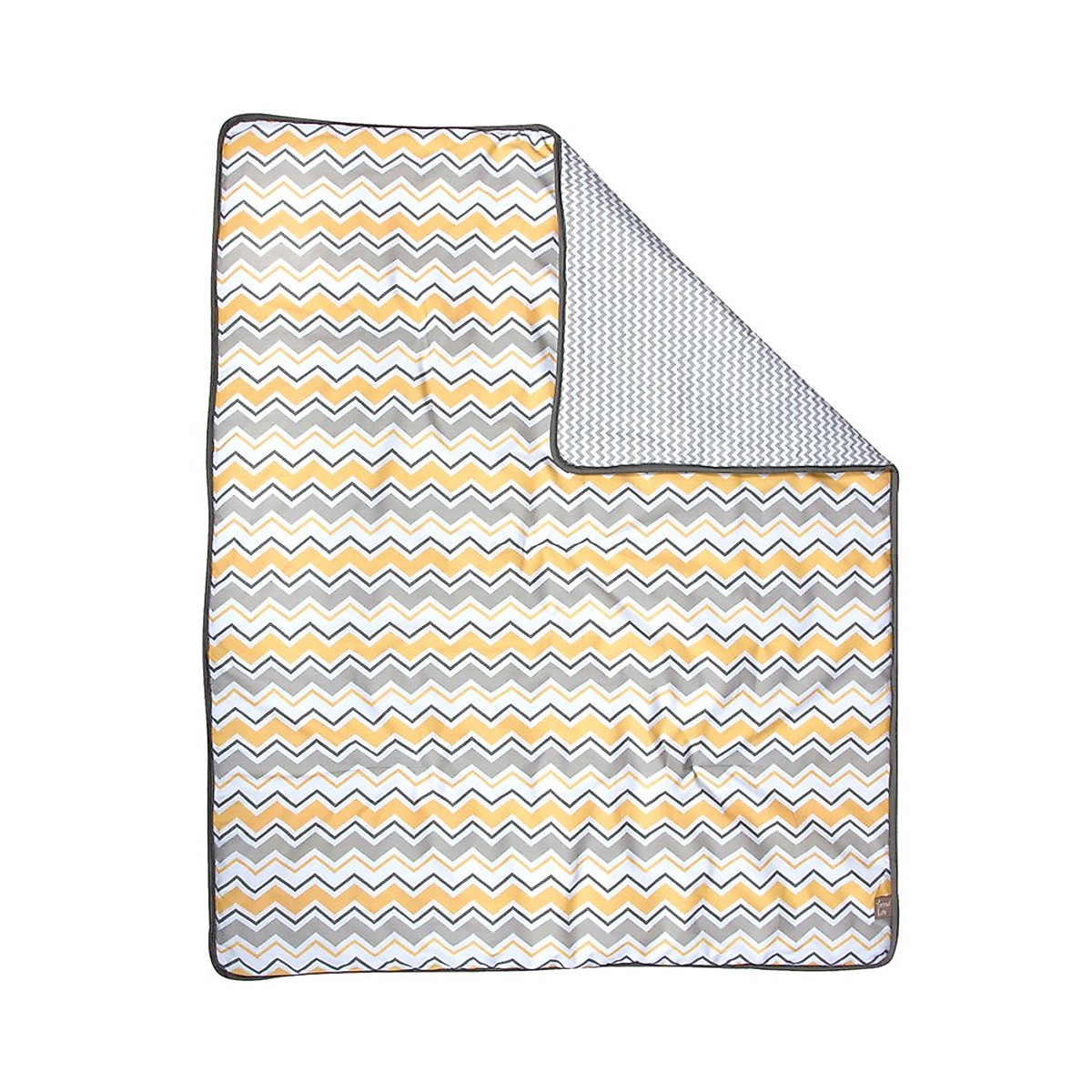 Trend Lab Buttercup Zigzag 3 Piece Crib Bedding Set, Can Be Used As A Blanket Or A Playmat for Tummy Time, Includes Quilt, Fitted Crib Sheet and Skirt
