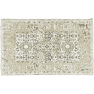 Vintage Jute Area Rug, Bohemian Style Home Décor (Grey, 3 x 5 Feet)