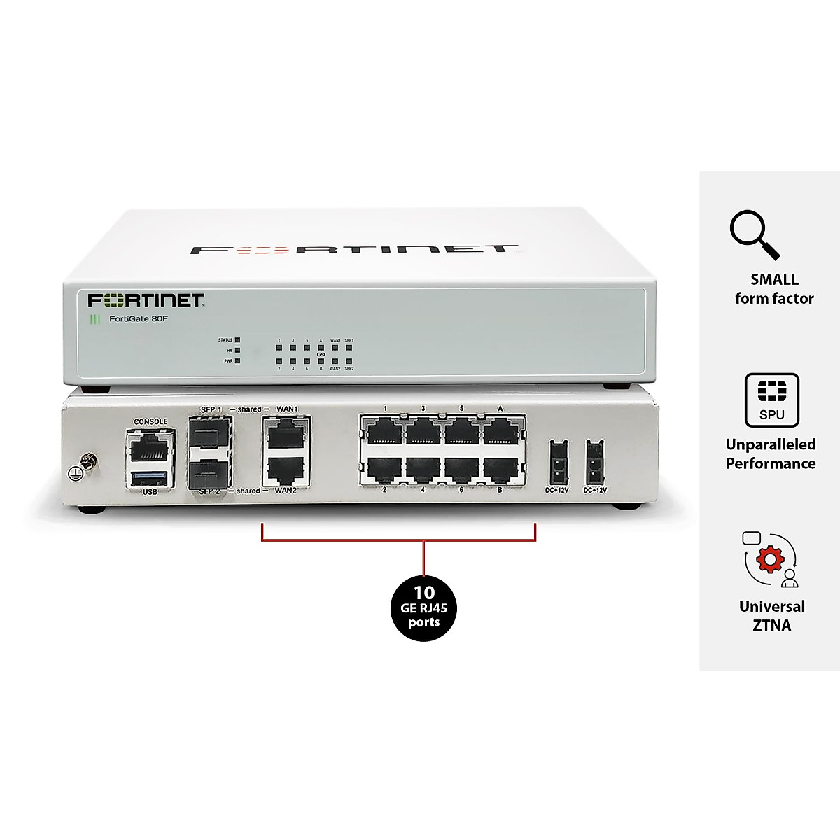 FortiGate-80F Firewall Appliance - Plus 3 Year FortiCare Premium and FortiGuard Unified Threat Protection (UTP) (FG-80F-BDL-950-36)