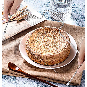 YIKANGHENG Bow Shaped Bread Cutter, 12 Inch Stainless Steel Adjustable Thickness Cake Slicer for Bread and Cake (1)