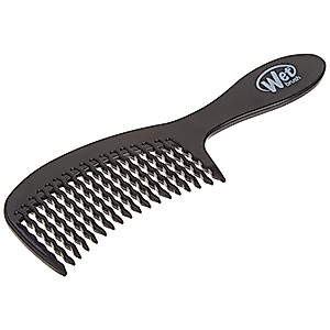 Wet Brush Detangling Comb, Black - Wide Tooth Hair Detangler with WaveTooth Design that Gently and Glides Through Tangles - Brush Throough Conditioner and Hair Masks - Gentle On Scalp and Pain-Free