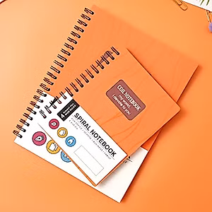 Yoment Spiral Notebook 6'' x 8'' Wide Ruled 5 Subject Notebooks with Dividers Tabs for Work Wide Ruled 240 Pages Lined Journal Multi Subject Notebook for Note Taking, Back to School, Gifts, Orange