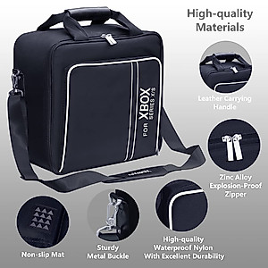 oamarando Carrying Case for XBOX ,Compatible with XBOX SERIES X/S, Travel Storage Bag for XBOX Controllers and Accessories,with Controller Protection Box(Black-White)