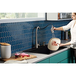 KOHLER R22867-SD-VS Maxton Pull-Down Kitchen Faucet with Soap Dispenser/Lotion Dispenser, Kitchen Sink Faucet with Pull Down Sprayer, Vibrant Stainless