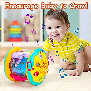Baby Toys 6 to 12 Months 4 in 1 Musical Projector Rotating Tummy Time Learning Light Up Infant Baby Toys 0-3 3-6 9 12-18 Month Babies Toddlers 1 2 3 Year Old Boy Girl Kid Easter Gifts for Baby