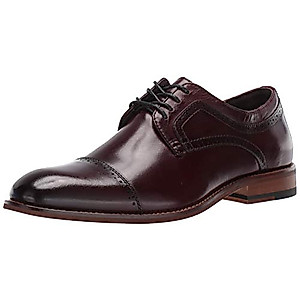 Stacy Adams Men's Dickinson Cap Toe Oxford, Burgundy, 9.5 M US