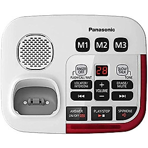 Panasonic KX-TGM420W + (1) KX-TGMA44W Amplified Cordless Phone with Digital Answering Machine and Voice Volume Booster upto 40 dB (2 Handsets)