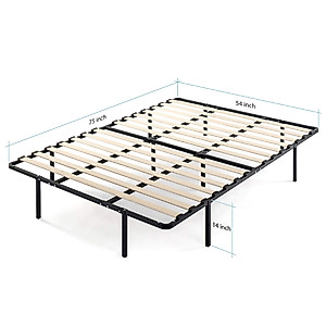 Best Price Mattress Full Bed Frame-14 Inch Metal Platform Beds w/Wooden Slat Mattress Foundation (No Box Spring Needed), Black