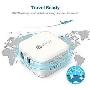 USB Wall Charger for iPhone iPad, 2-Pack iClever Dual Port 24W Travel Tablet Phone Charger Adapter with SmartID for iPhone11/ Pro/iPhoneX/iPhone XR/8/7/6/Plus, iPad Pro/Air 2/Mini 3/Mini 4 and More