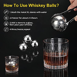 Ice Cubes Whiskey Stones, Reusable Stainless Steel Ice Cubes, Whiskey Chilling Stones for Drink, Metal Whiskey Balls Ideal for Scotch, Bourbon and Irish Whiskey, Barware Tool Set Bar Accessories