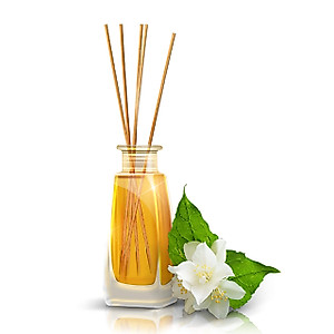 Jasmine Reed Diffuser 3.4 Fl Oz (100ml) - Home Fragrance - Air Freshener - Scented Diffuser - Gift - Spa - Home - Office - Boutique - Floral & Long Lasting Aroma - Aromatherapy