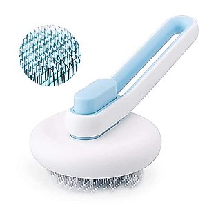 Marchul Cat Brush for Shedding and Grooming, Self Cleaning Slicker Brush for Short or Long Haired Cats, Small Dog Hair Brush for Puppy Kitten Massage Removes Loose Undercoat, Tangled Hair, Shed Fur