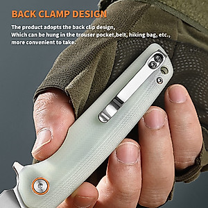 SUMACO Folding Knife Stonewash D2 Steel Balde G10 pocket knife for men Tactical knife Handle Pocket Knife EDC 3.35" survival knives hunting camping