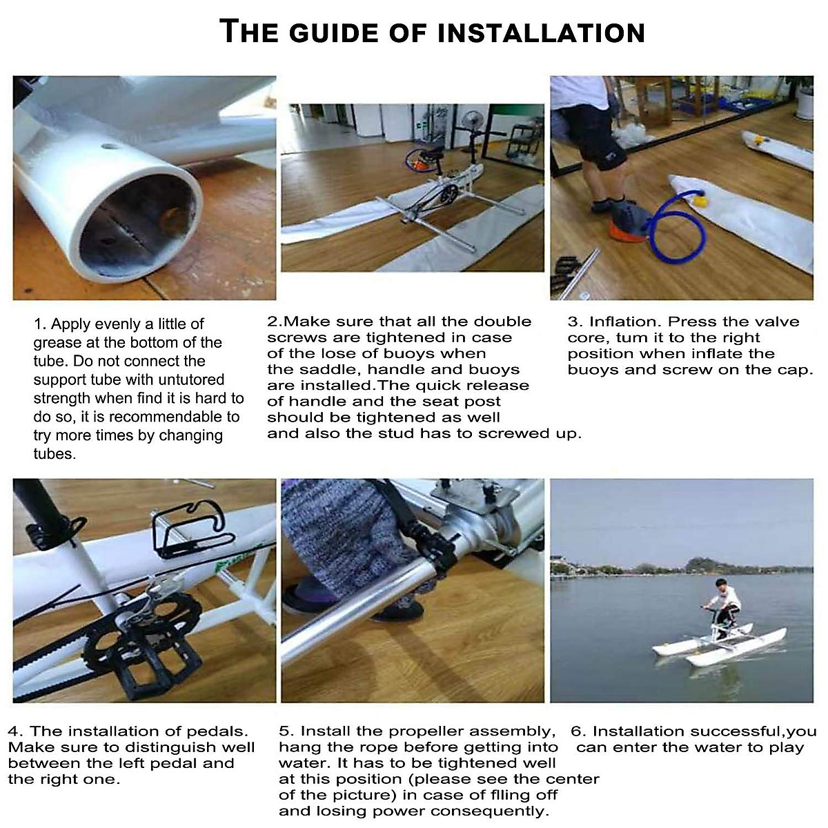 Water Bikes, Inflatable Kayak Bikeboat for Lake, Water Sports Touring Kayaks Sea Pedal Bicycle Boat for Sport Fun Fishing