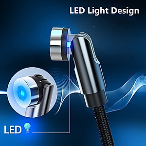 Bojianxin 540° Rotation 3 in 1 Magnetic Charging Cable（7-Pack, 1.6ft/3.3ft/6.6ft/6.6ft/10ft/10ft, Magnet Phone Charger Compatible with Micro USB, Type C Device