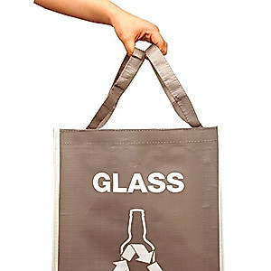 ANUANT Separate Recycling Waste Bin Bags for Kitchen Office in Home - Recycle Garbage Trash Sorting Bins Organizer Waterproof Baskets Compartment Container Big Size 4 Bags Set