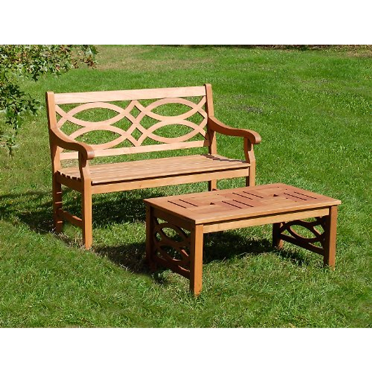 Achla Designs 4-Foot Hennell Garden Bench, Natural