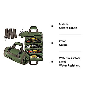 UUP Tool Roll Bag, Roll Up Tool Bag with Detachable Pouches, Heavy Duty Wrench Roll Tool Organizer with 11 Pockets, Canvas Tool Bag for Motorcycle, Mechanic, Electrician, Woodworker & Hobbyist