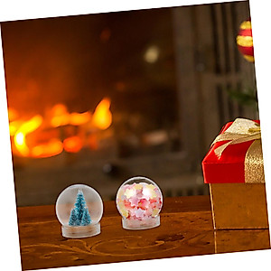Plastic Snow Globe 10pcs DIY Snow Globe Water Globe Clear Plastic Ball with Screw Off Cap Fillable Water Globe Cookies Candy Jar for DIY Crafts Christmas Home Decoration