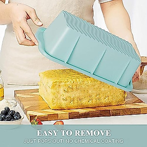 Haokaini Silicone Baking Bread Loaf Pans Set of 2,Nonstick Loaf Tins Bread Pans Bread Mould Easy to PoP Out for Bread Toast Cake Brownies Meatloaf Oven Dishwasher Safe