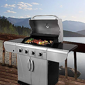 Adviace Grill Replacement Parts for Charbroil 463449914, 463241113 Gas Grills, Pipe Burner Tube, Heat Plate Tent Shield, Crossover Tube, Grill Igniter for CharBroil Commercial 4-Burner Gas Grills