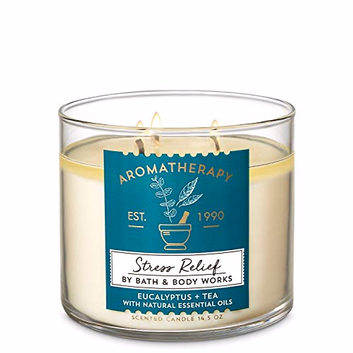 Bath and Body Works Aromatherapy Stress Relief - Eucalyptus Tea 3-Wick Candle (2019 Edition)