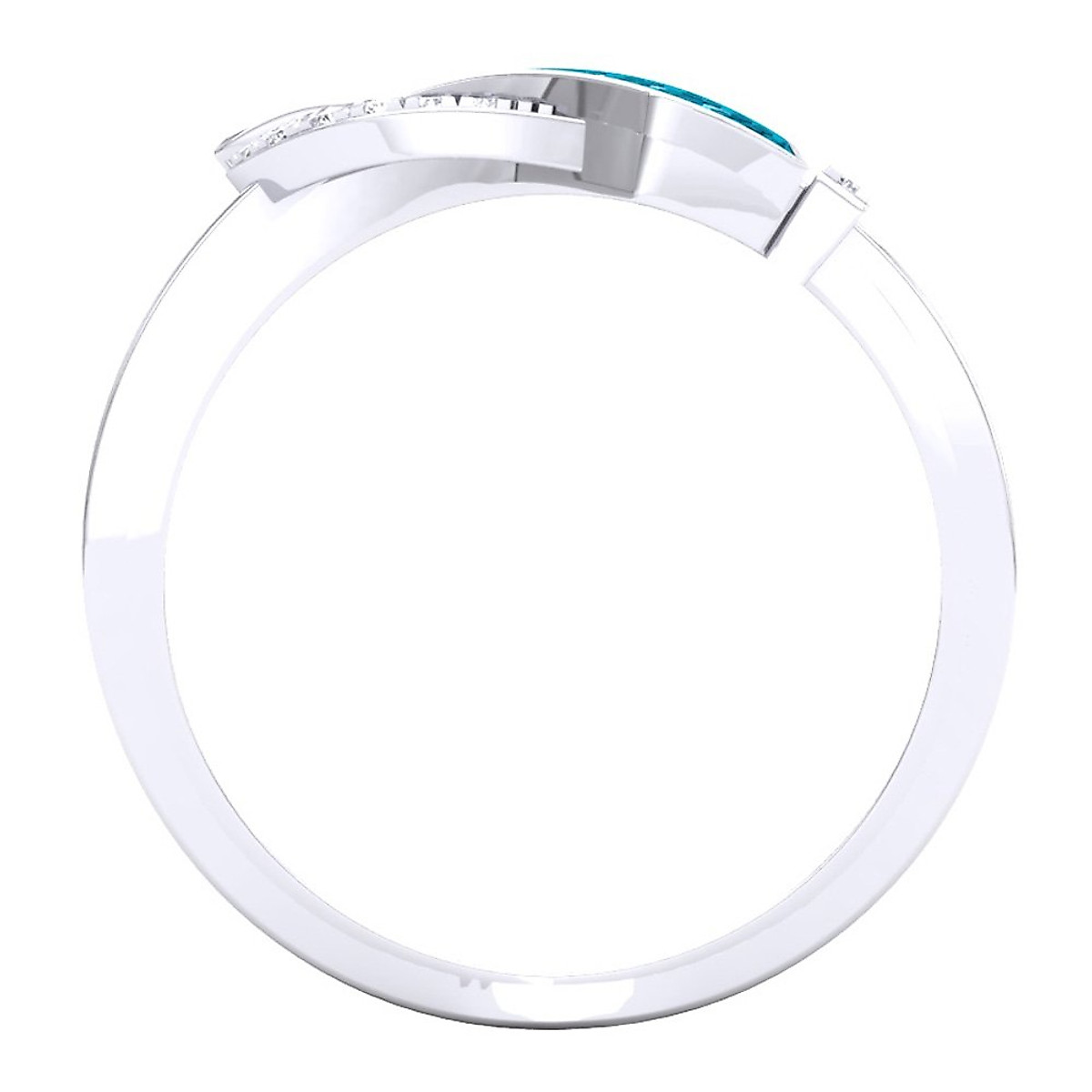 Dazzlingrock Collection 0.40 Carat (ctw) Sterling Silver Round Blue & White Diamond Buckle Right Hand Band, Size 8