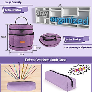 Katech Crochet Bag Yarn Storage Organizer, Knitting Bag Yarn Bag for Crocheting, Yarn Storage Yarn Holder for Crochet Yarn, Crochet Hooks, Crochet Accessories, Knitting Kit, Knitting Crochet Supplies
