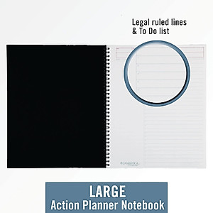 Cambridge Limited Business Notebook, 8-1/4 x 11 Inches, Wirebound, Action Planner, Black (06064)