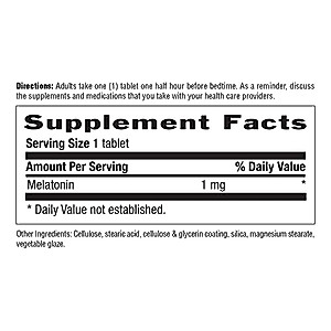 Country Life Melatonin, Promotes Optimal Sleep, 1mg, 120 Tablets, Certified Gluten Free, Certified Vegan, Non-GMO Verified