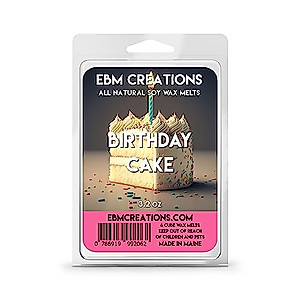 Birthday Cake - Scented All Natural Soy Wax Melts - 6 Cube Clamshell 3.2oz Highly Scented!