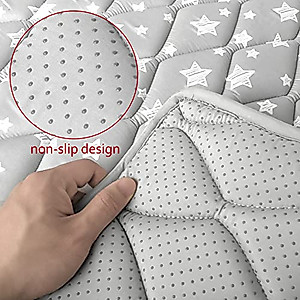 Baby Play Mat 50" X 50" Fit for TODALE Baby Playpen, Premium Foam Mat Non-Slip Cushioned Baby Playpen Mat for Playing, Grey Star