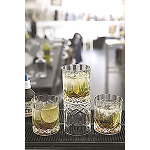 Barski Highball - Glass - Set of 6 - Hiball Glasses - Glass Crystal - Beautiful Designed - Drinking Tumblers - for Water, Juice, Wine, Beer and Cocktails - 13 oz Made in Europe