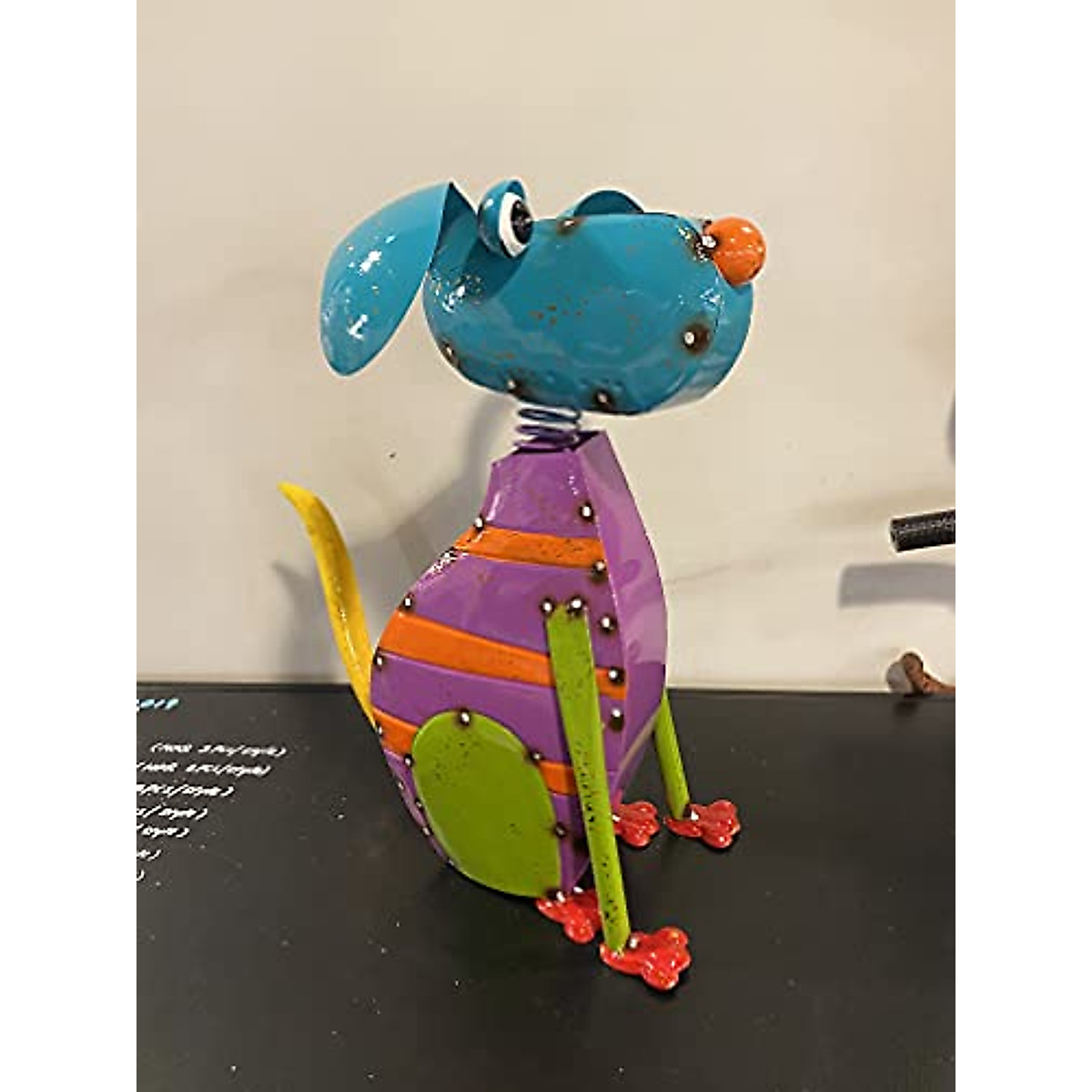 Continental Art Center Inc. CAC20708B Fun Colorful Metal Cute Garden Statue, Dog, Multicolor
