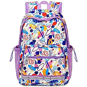 CAMTOP Elementary Backpack for Kids Girls Backpack Middle School Bookbags Causal Daypack Travel (Graffiti Backpack)
