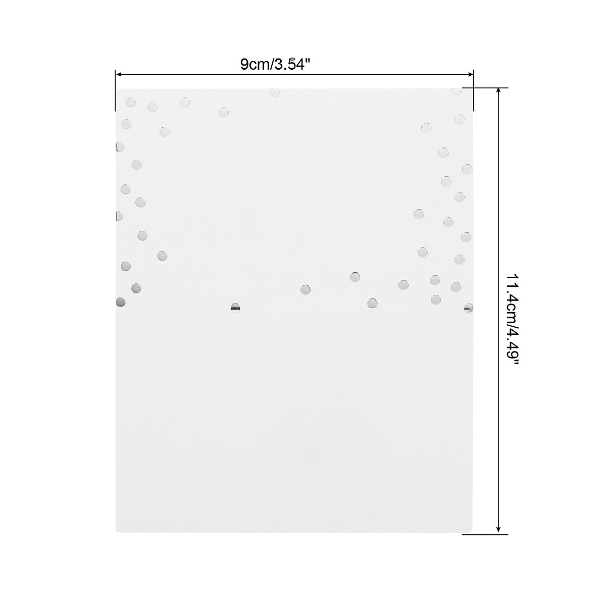 MECCANIXITY 40pcs Place Cards, Line Border Printable Place Name Cards for Table Setting Wedding Dinner Parties Events Reserved Seating, White Silver Dots