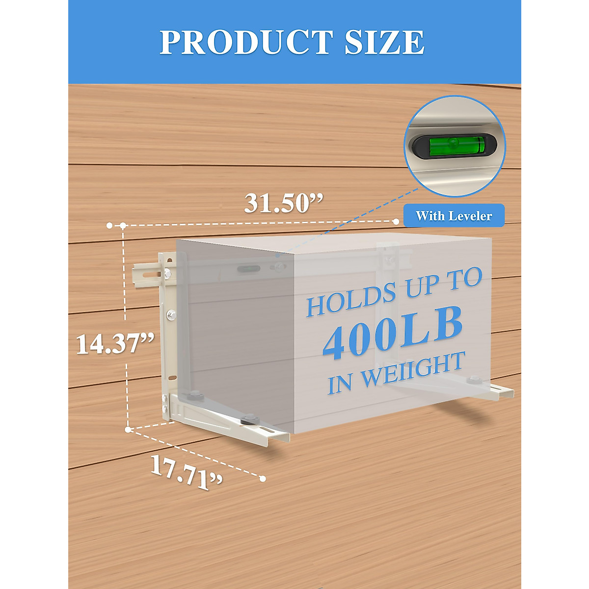 Mini Split Wall Mounting Bracket Outdoor, for 7000-12000 BTU Universal Ductless Air Conditioners, Heat Pumps, Compressors & HVAC Systems, Heavy-Duty Foldable Mini Split Bracket Max 400 Lb Capacity