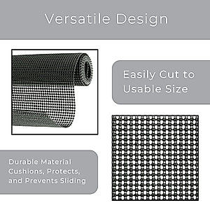 Smart Design Classic Grip Shelf Liner – 12in x 20ft – Non-Adhesive Drawer Liner with Strong Grip Helps Protect and Personalize Your Home Organization and Storage – Black