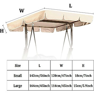 Universal Garden Swing Seat Canopy Replacement, 2 3 Seater Swing Chair Cover Set, Waterproof Anti-UV Heavy Duty Hammock Top Cover for Garden (Color : Red, Size : 142x120x18cm)-
