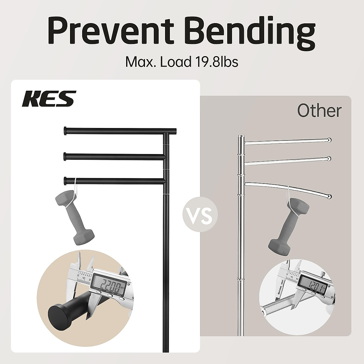 KES Matte Black Towel Racks for Bathroom with Weighted Marble Base, 40 Inch Free Standing Pool Towel Rack Outdoor, 3 Swivel Bars, Premium 18/8 Stainless Steel, BTH219-BK