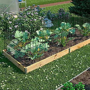 10 Pack Garden Fence Animal Barrier Fencing 1.44 inch Spacing Total 10.8ft (L) x 24in (H) Rustproof Metal Wire Yard Blocker Dog Fences Border for Outdoor Flower Bed Landscape Fencing Decor Black