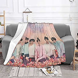 Blanket Korean Star Throw Blanket Idol Singer Anti-Pilling Flannel Ultra Soft Cozy Fleece Boys Fans Merchandise for Sofa Bed Girls Adults Gifts (50"X40")